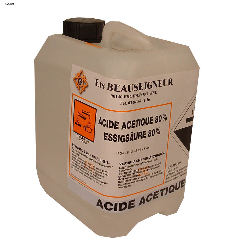 ACIDE ACETIQUE 20 LITRES BIDON SECURISE - Acides